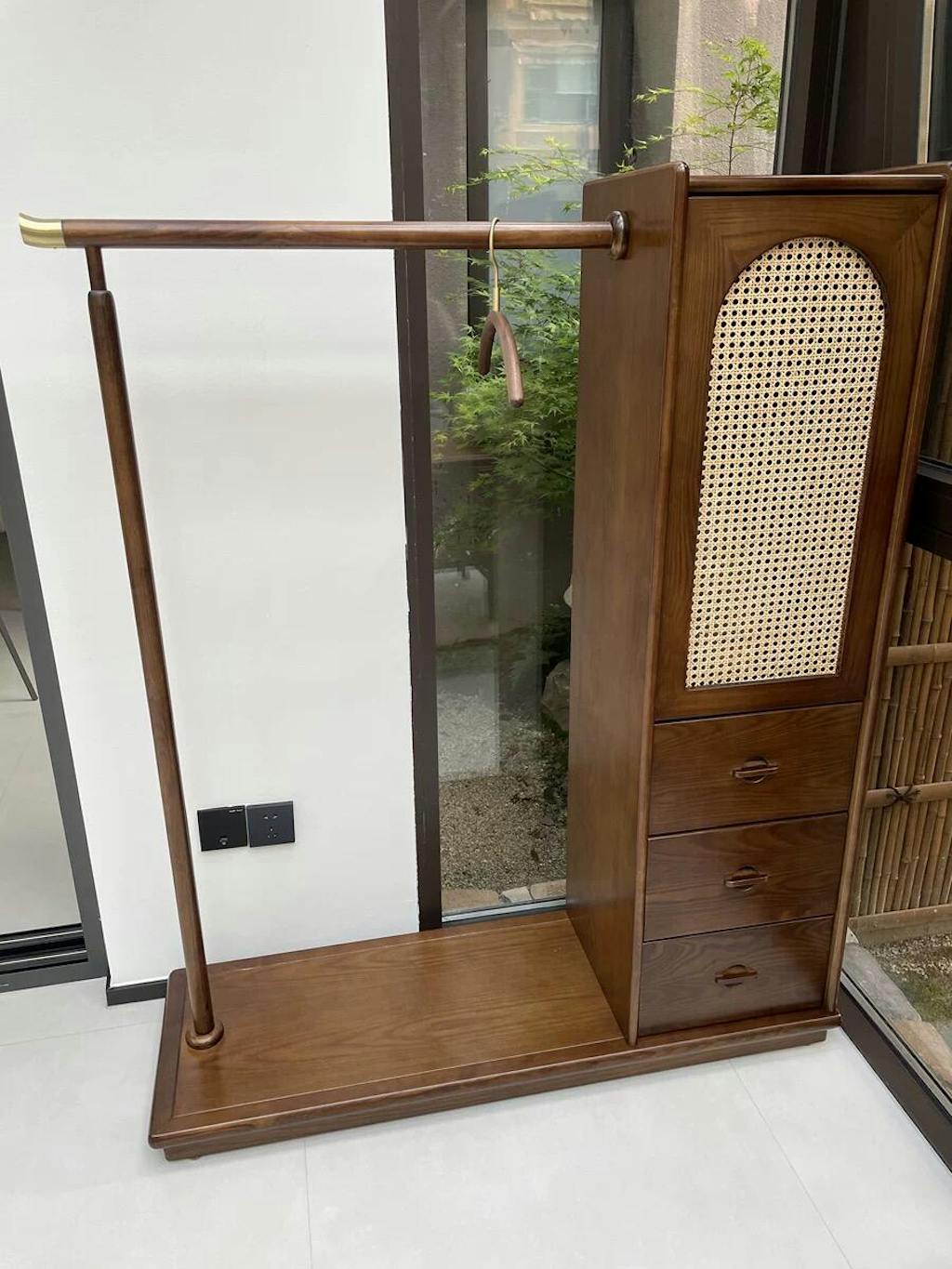 Jessica Rattan Wardrobe, Coat Rack, Wood – Rit Concept