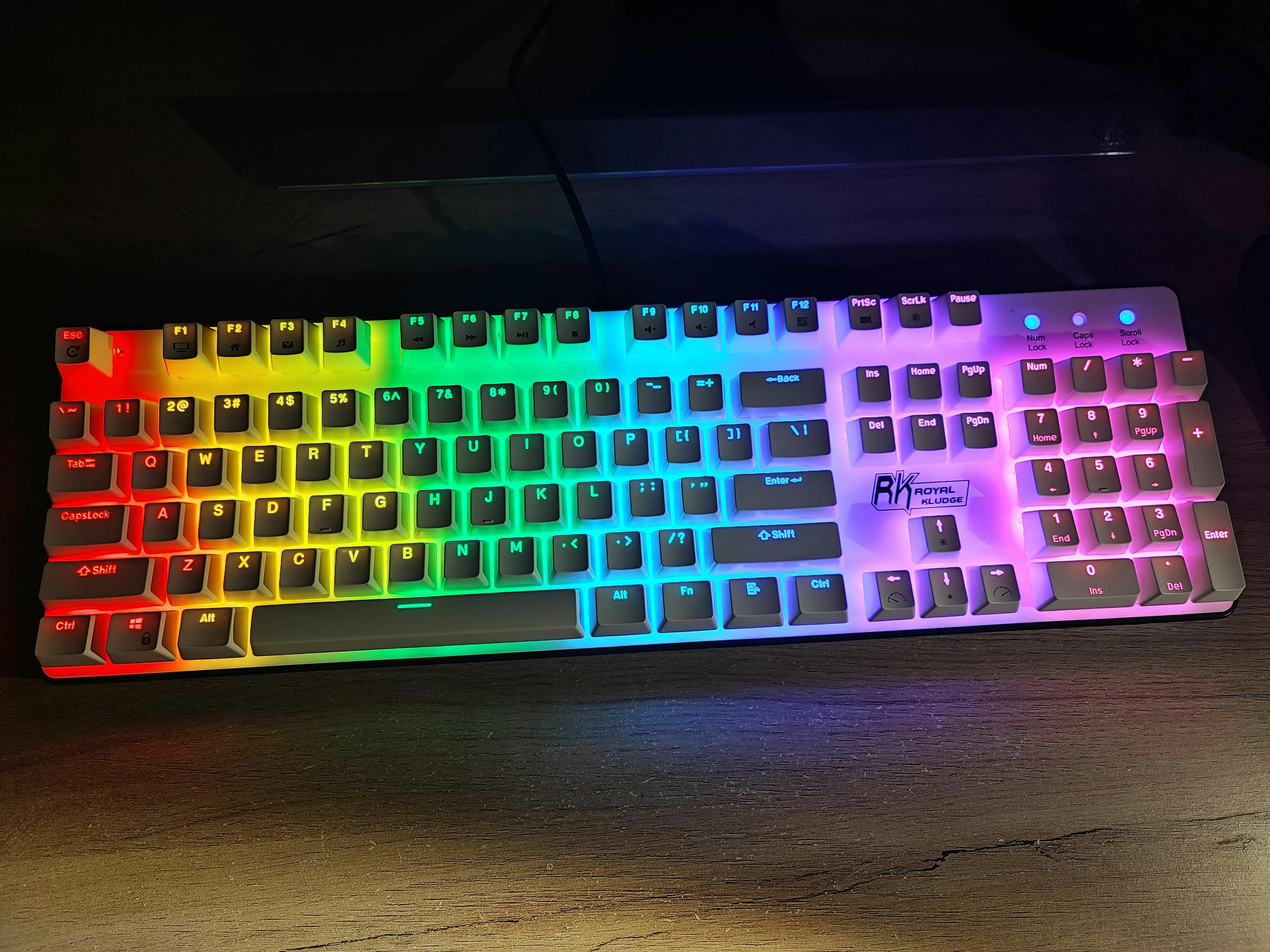 RK ROYAL KLUDGE RK920 Full Size 104 Keys Wired Rainbow Backlit ...