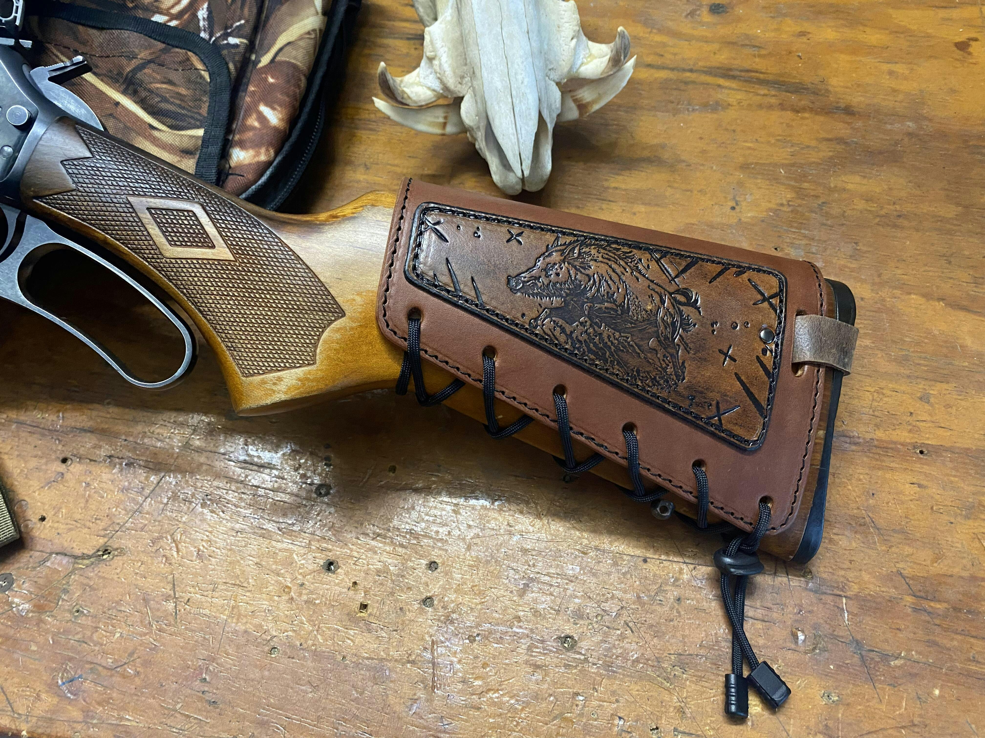 Leather Rifle Butt Stock Wrap