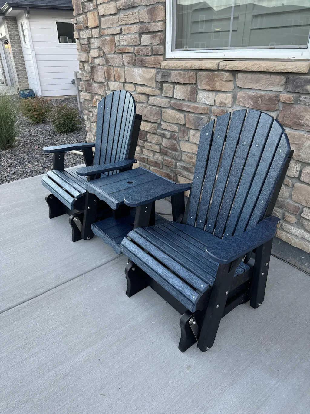 Recycled Plastic 3 Person Outdoor Glider Chairs – Rocking Furniture