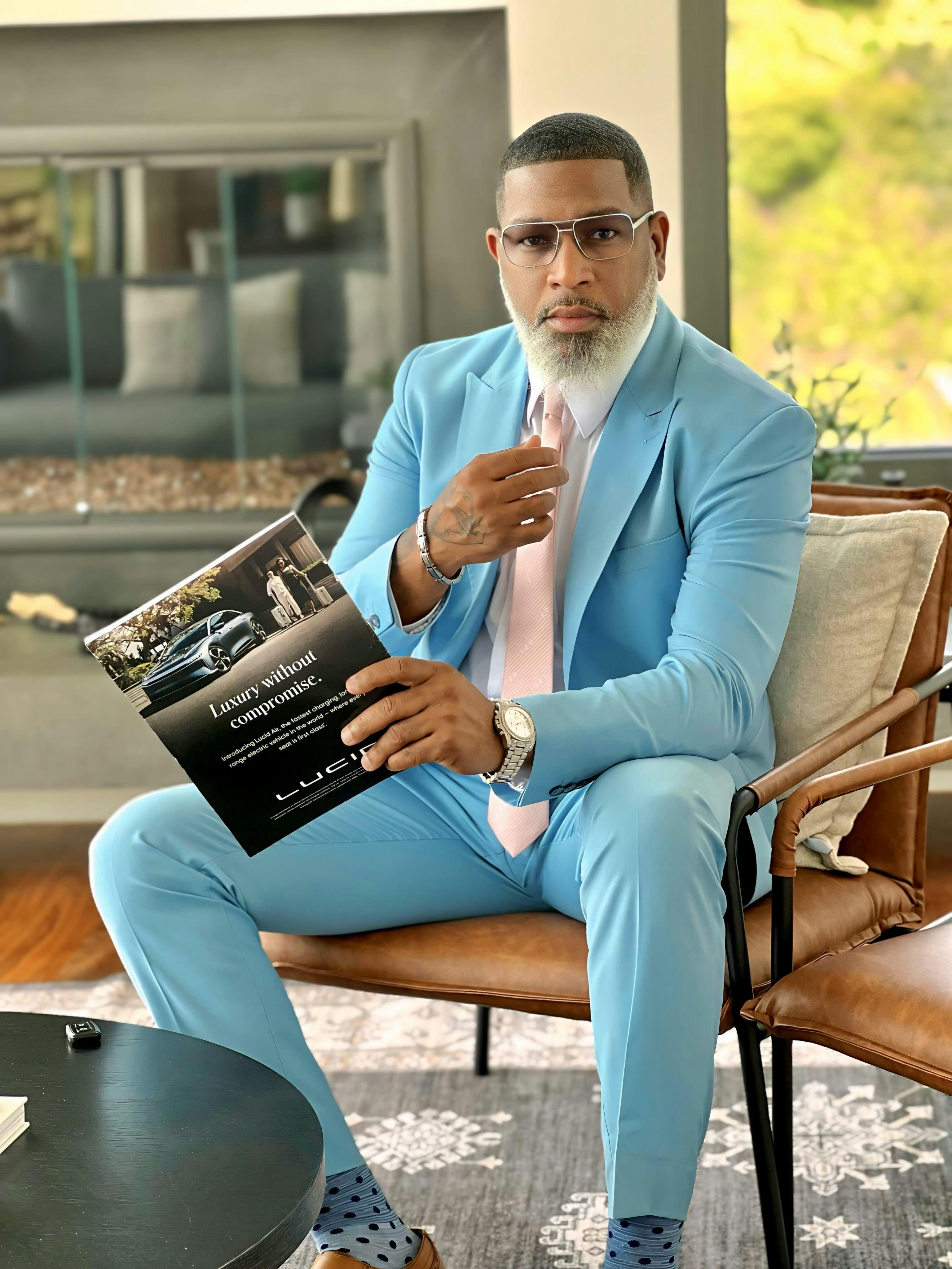 Super 120S Merino Wool Double Breasted Suit - Smoke Grey - Ron Tomson