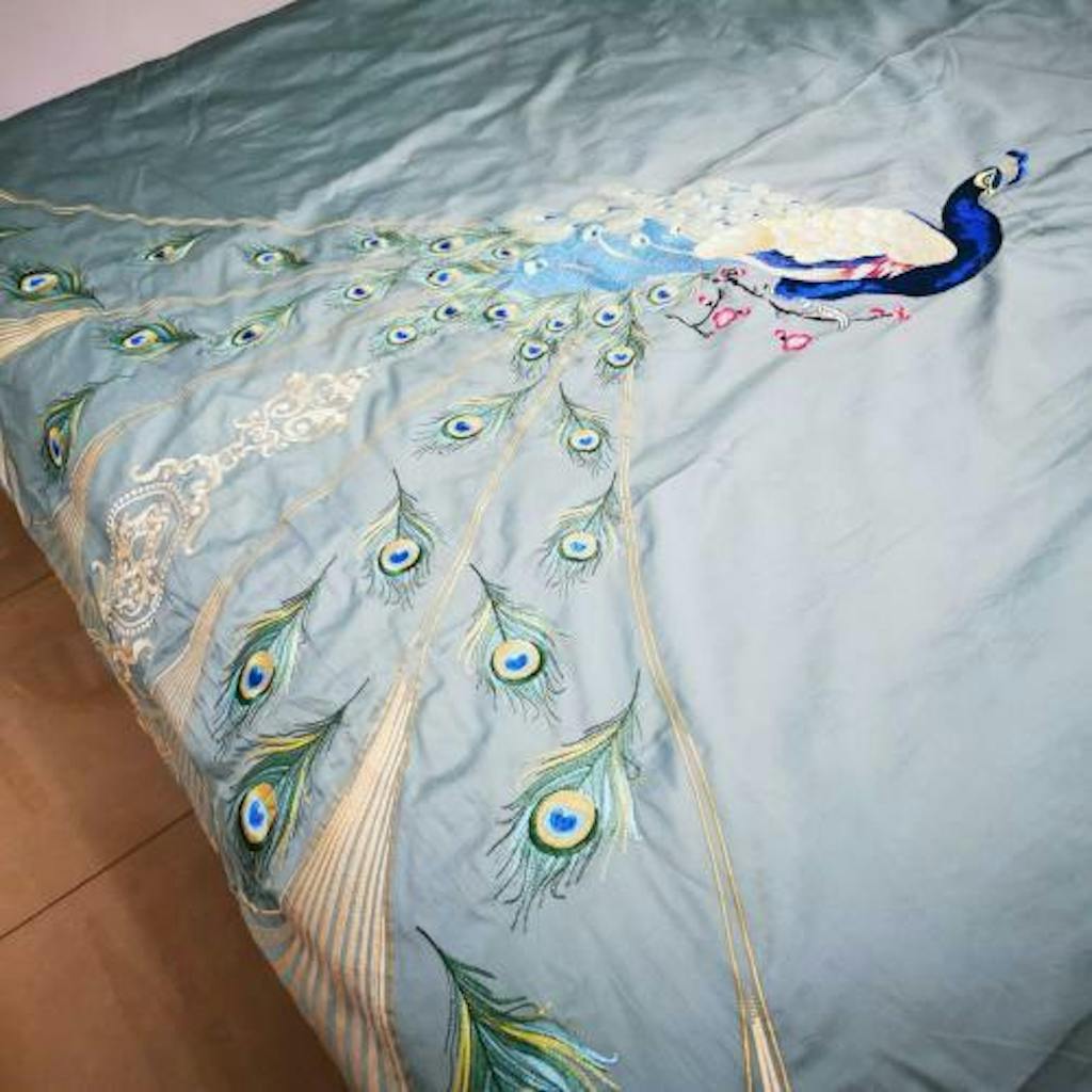 Peacock Duvet Cover Set Egyptian Cotton 600 Tc Luxury Designer