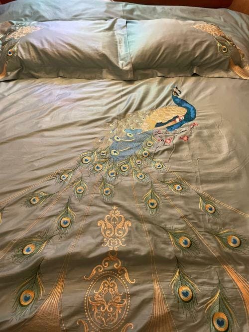 Peacock Duvet Cover Set Egyptian Cotton 600 Tc Luxury Designer