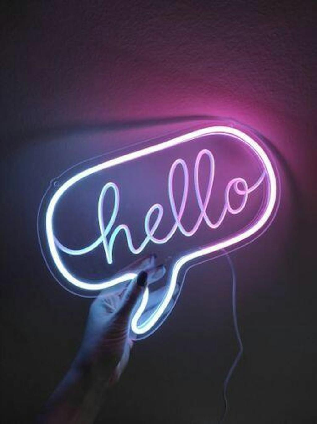 Pink/Blue Hello Neon Sign | wall decor | roomtery