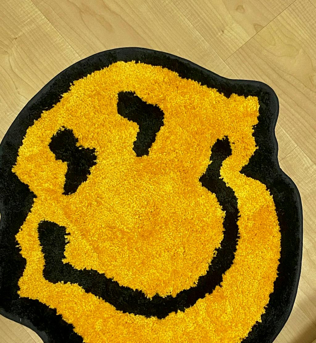 Melted Smiley Fluffy Rug - Shop Online on roomtery