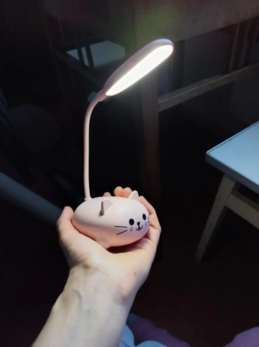 Kawaii Cat Mini Table Lamp - Shop Online on roomtery