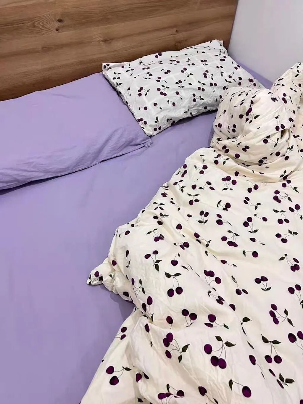 Purple Cherries Bedding Set | Vintage Aesthetic Bedding - roomtery