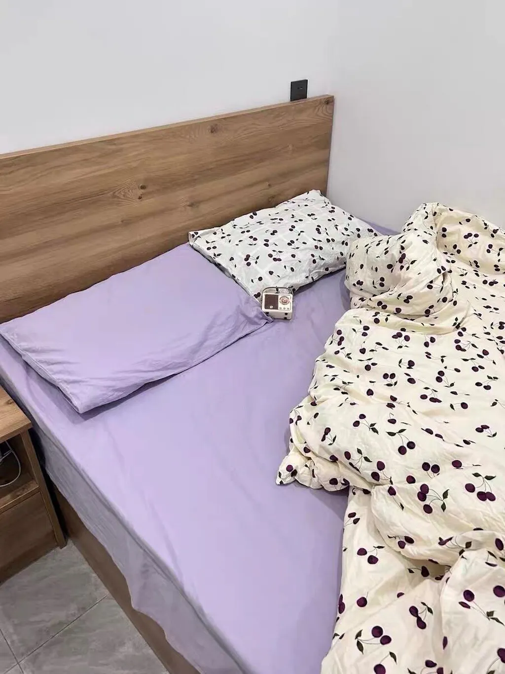 Purple Cherries Bedding Set | Vintage Aesthetic Bedding - roomtery