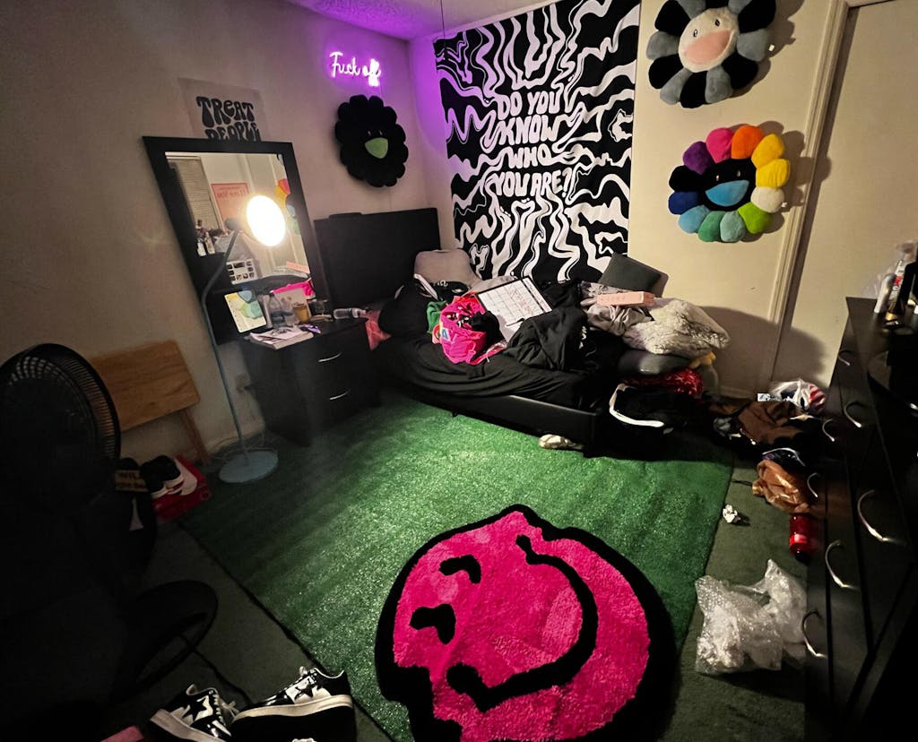 Melted Smiley Fluffy Rug - Shop Online on roomtery