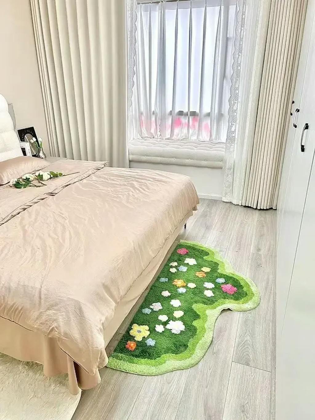 Green Blooming Lawn Accent Rug- Shop Online on roomtery