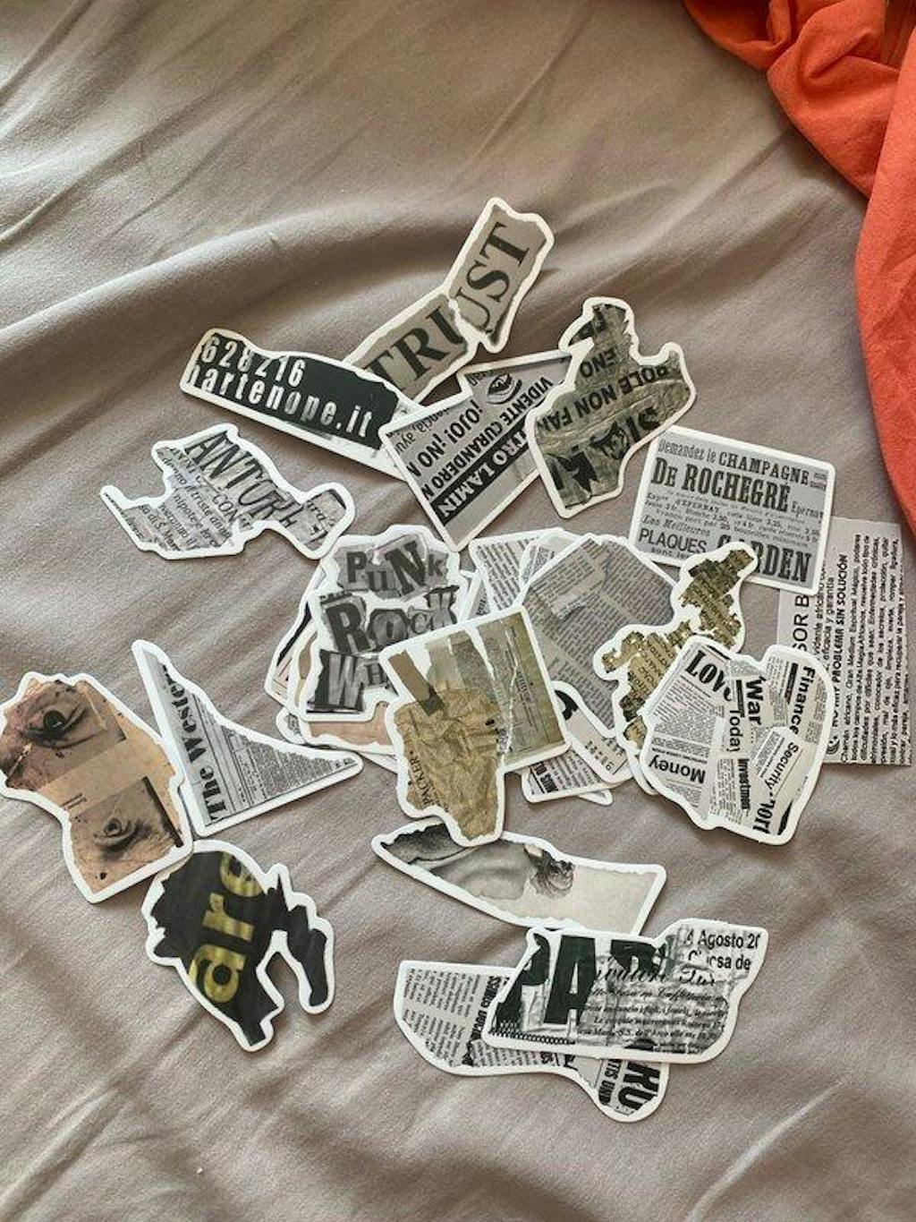 Vintage Newspaper Collage Sticker Pack