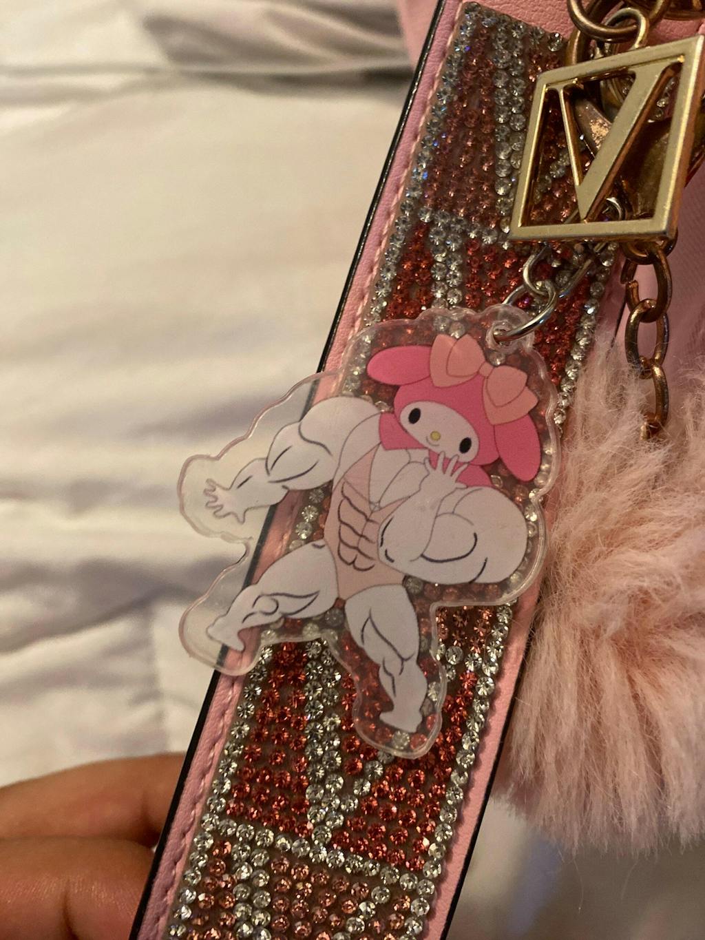 Buff Sanrio weightlifting keychain muscled | buff cinnamoroll | health ...