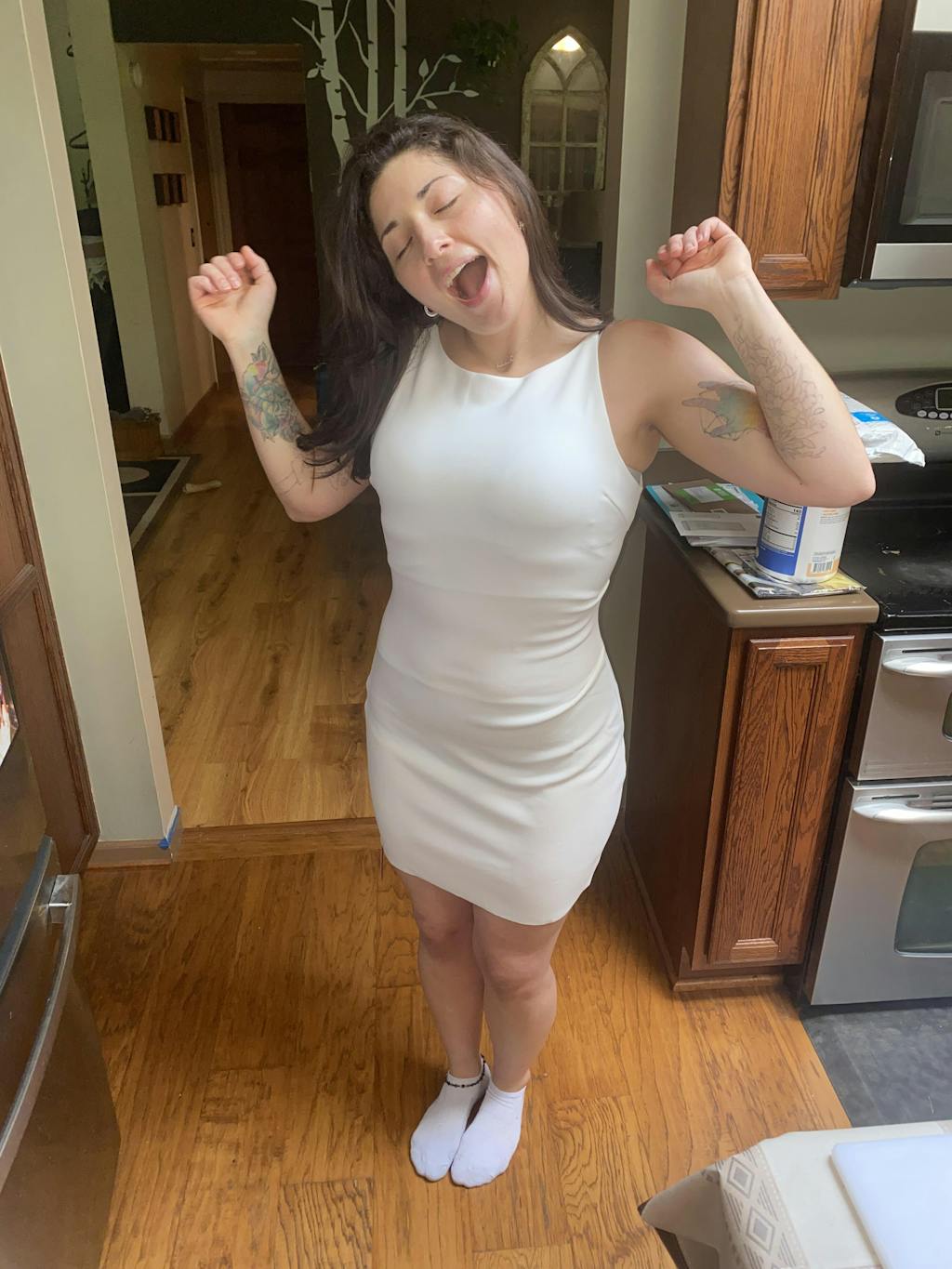 Elegant High Boat Neck Sleeveless Bodycon Mini Dress White Rosedress