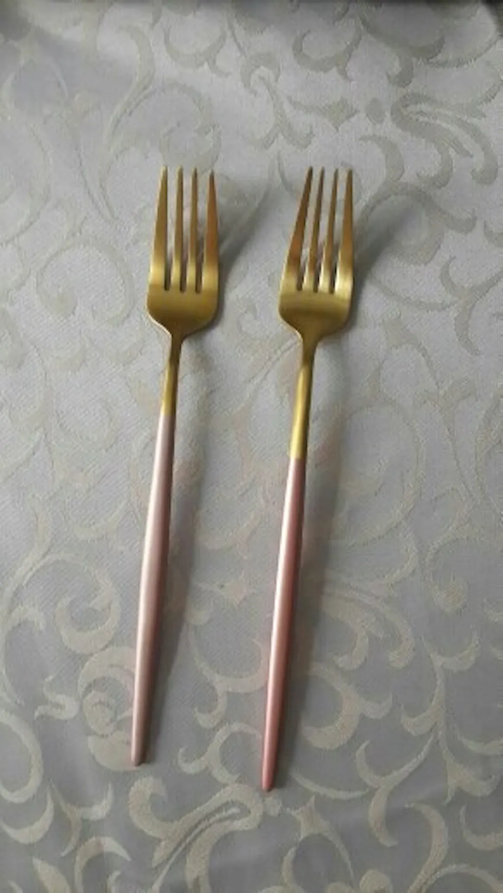 Gold Flatware Set With Pink Handle | Modern Round Handle + Reviews