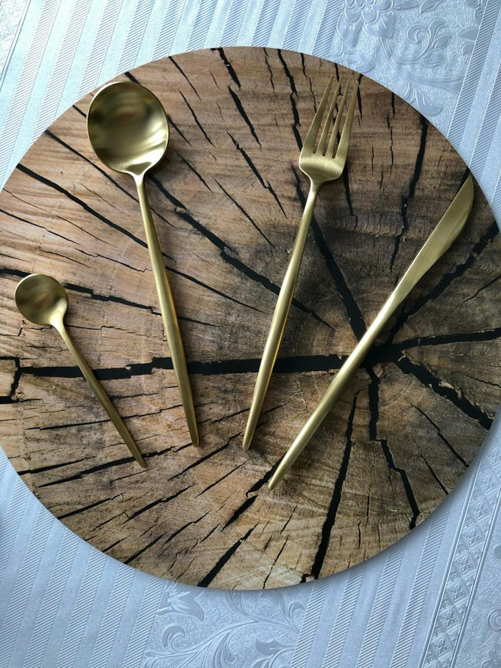 Matte Gold Flatware Set | Elegant & Modern Round Handle + Reviews