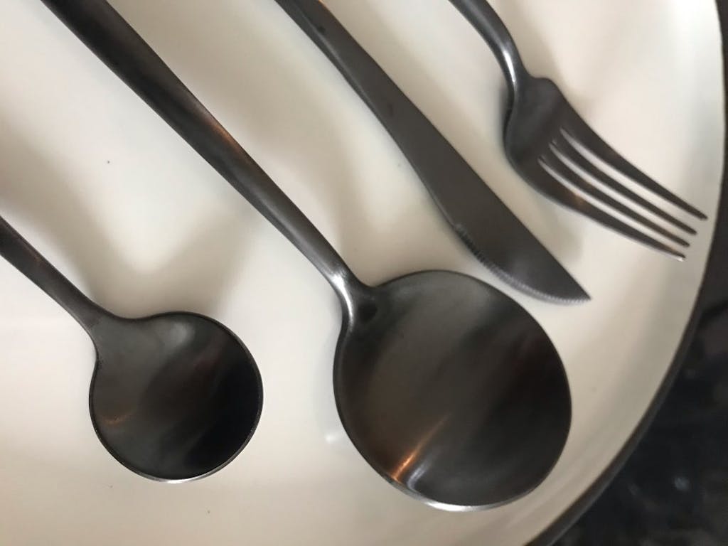Matte Black Flatware Set | Modern Round Handle + Reviews
