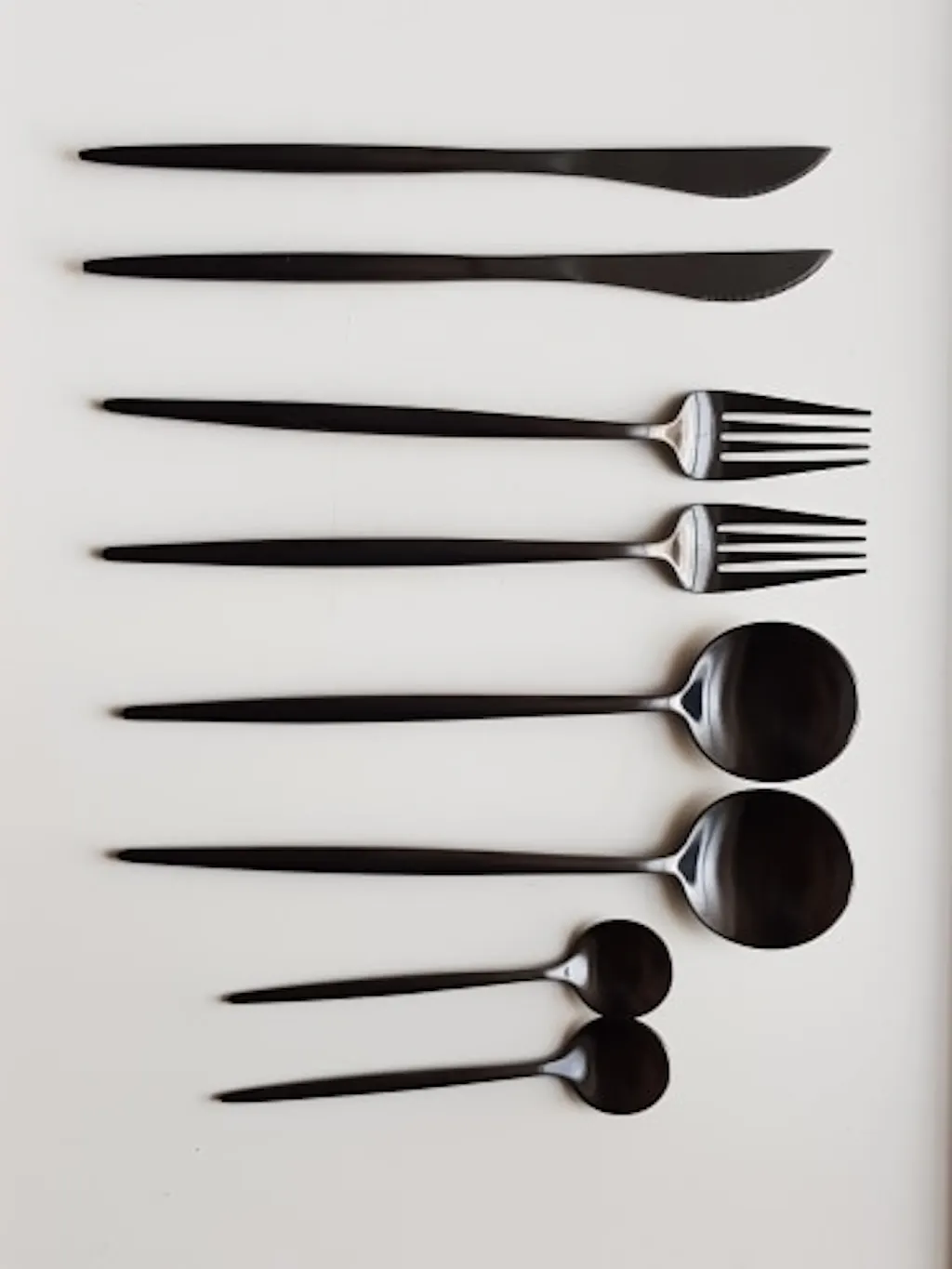 Matte Black Flatware Set | Modern Round Handle + Reviews