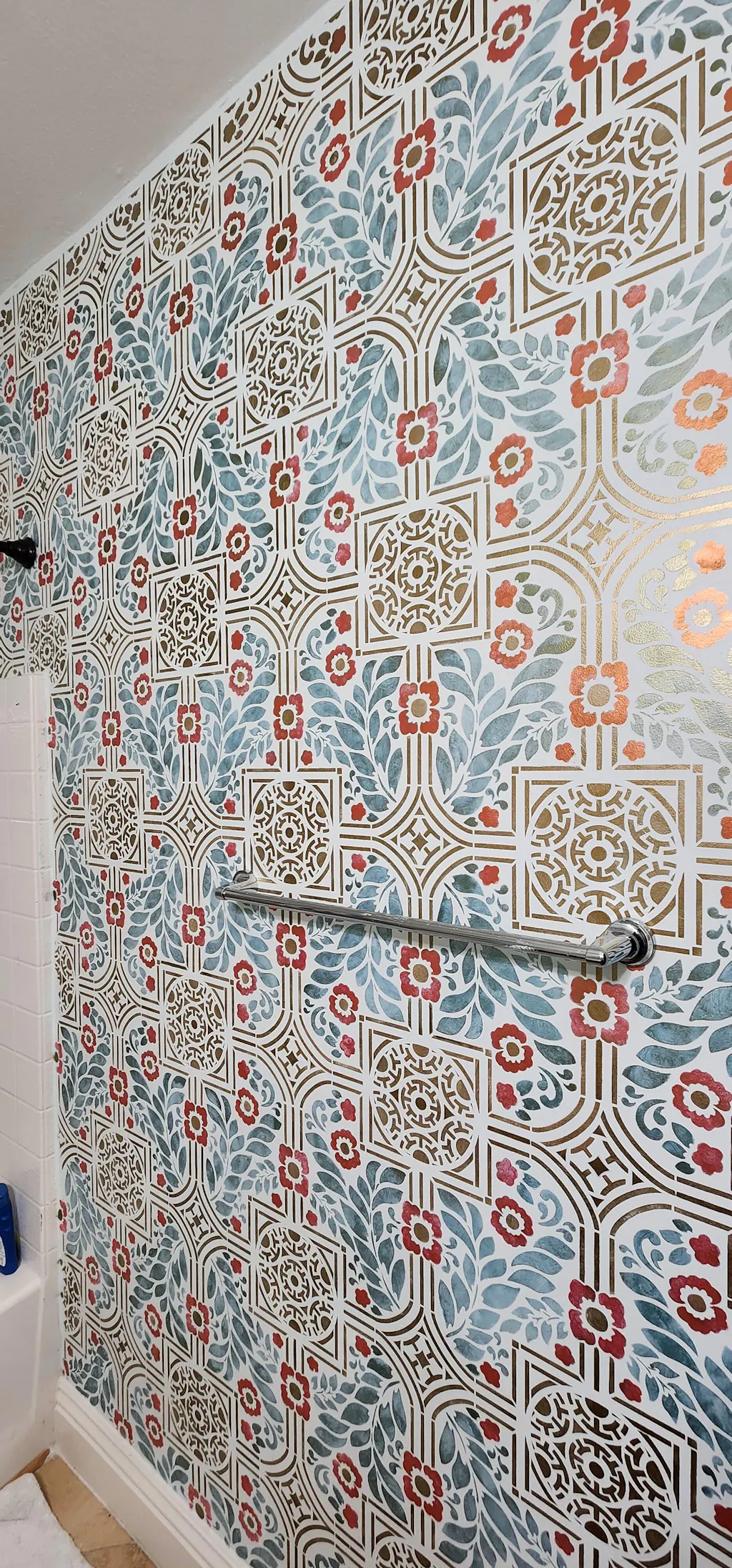 Large Stencils for Painting Accent Wall - Better than Damask Wallpaper