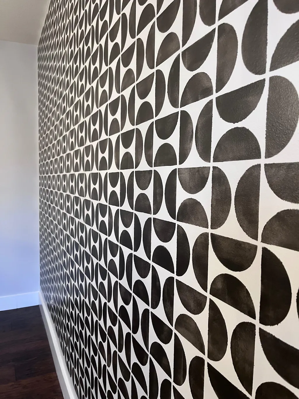 Large Wall and Floor Painting Stencil-Modern Half Moon Pattern