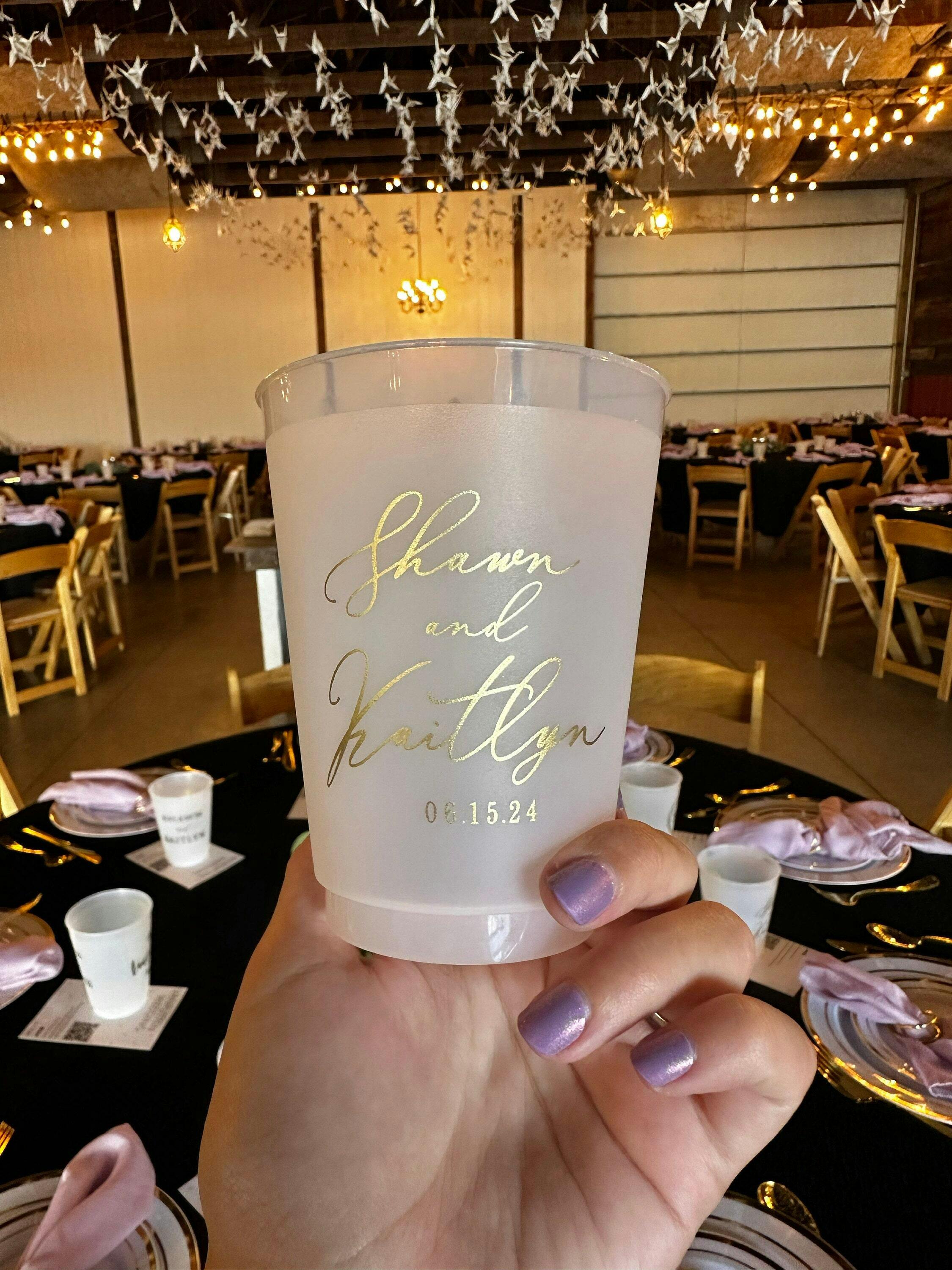 Frosted Plastic Wedding Cups | Rubi and Lib – Rubi and Lib Design Studio