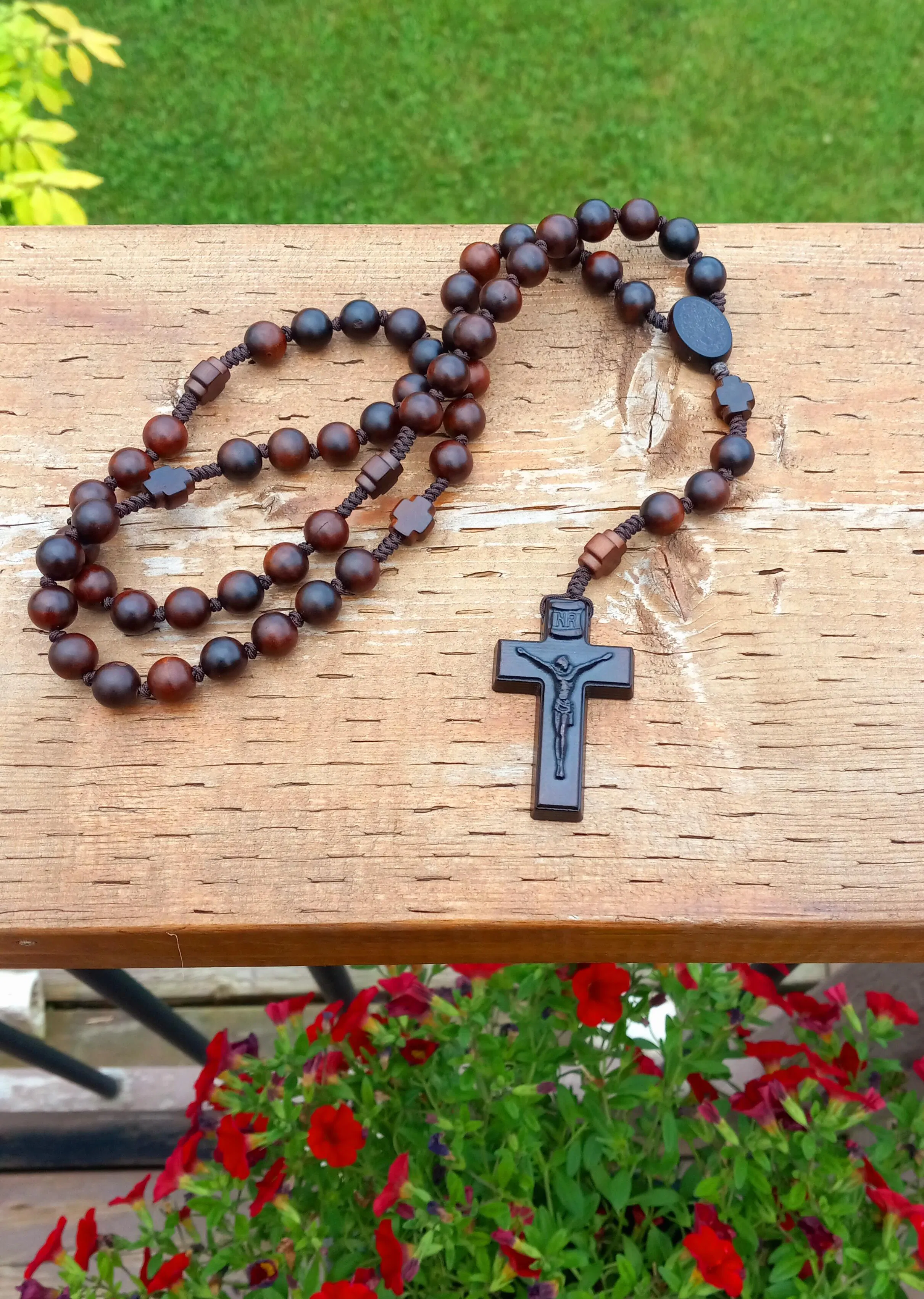 Cross Bead Wooden Rosary - Rugged Rosaries®