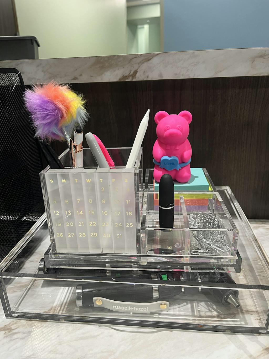 Clear Acrylic Stackable Notes Box, 4" x 4" x 1.5" (62859) | russell+hazel