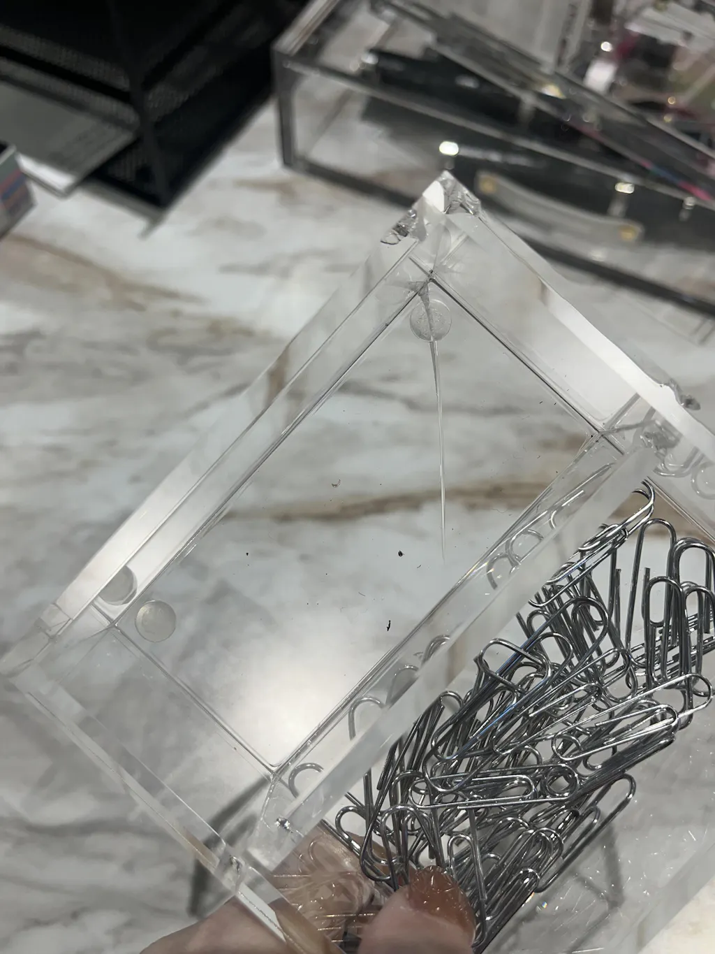 Clear Acrylic Stackable Notes Box, 4" x 4" x 1.5" (62859) | russell+hazel