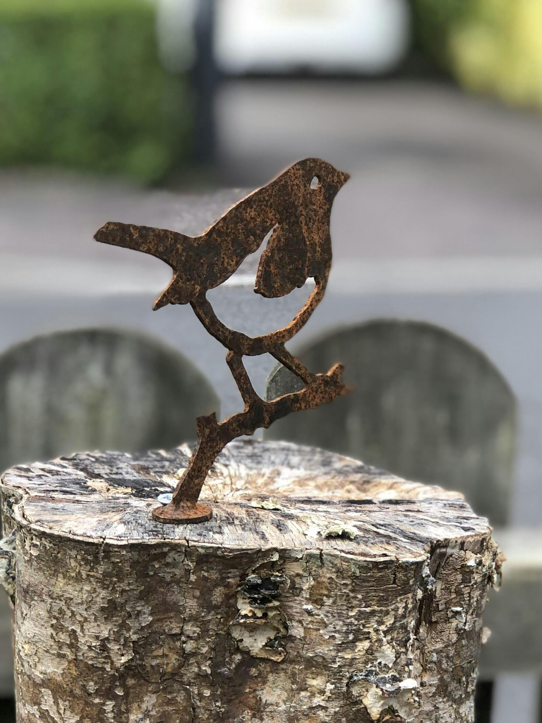 Small Exterior Rustic Rusty Metal Squirrel Garden Stake / Fence Topper ...