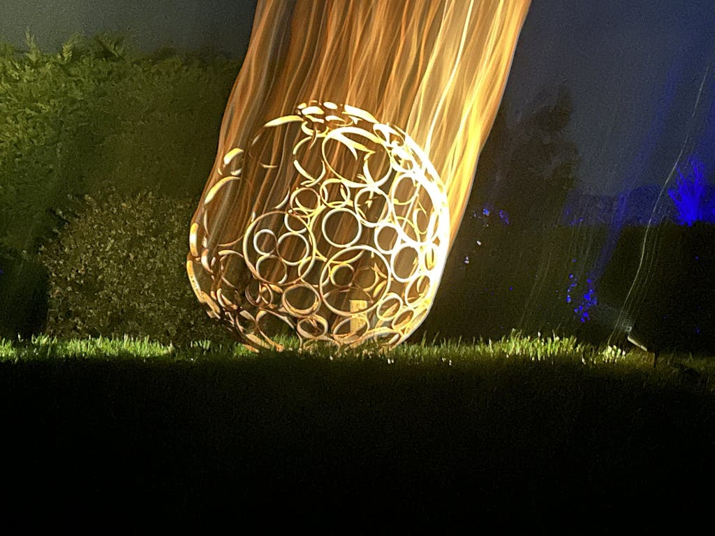 3/4 Moon Sphere Sculpture – Rustic Garden Art