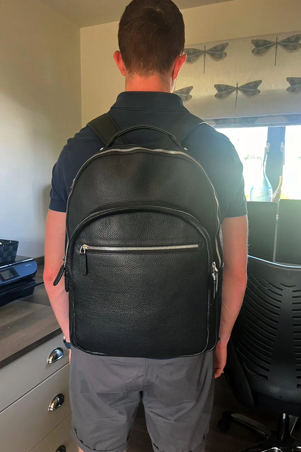 Leather Laptop Backpack 15"-17", Black | Backpacks | SageBrown
