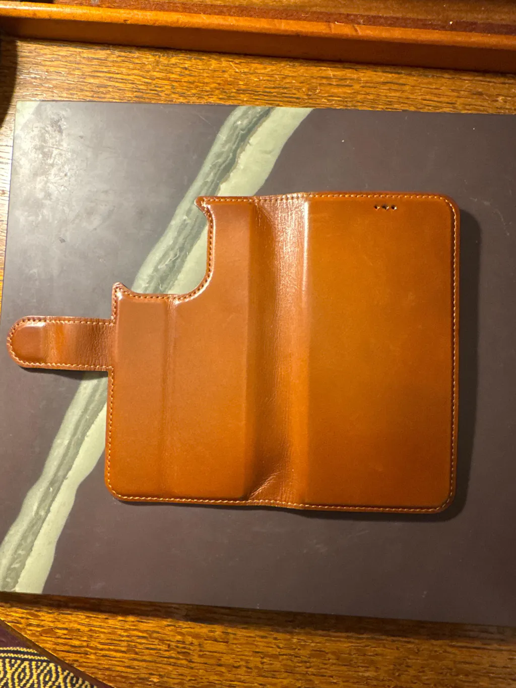 iPhone 15 Pro Case In Leather With RFID Protection, Tan | SageBrown