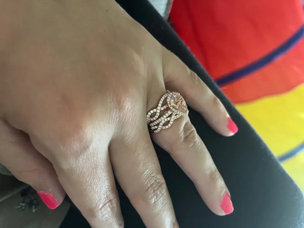 The Rosy Diamond Wedding Band Twist Infinity Design