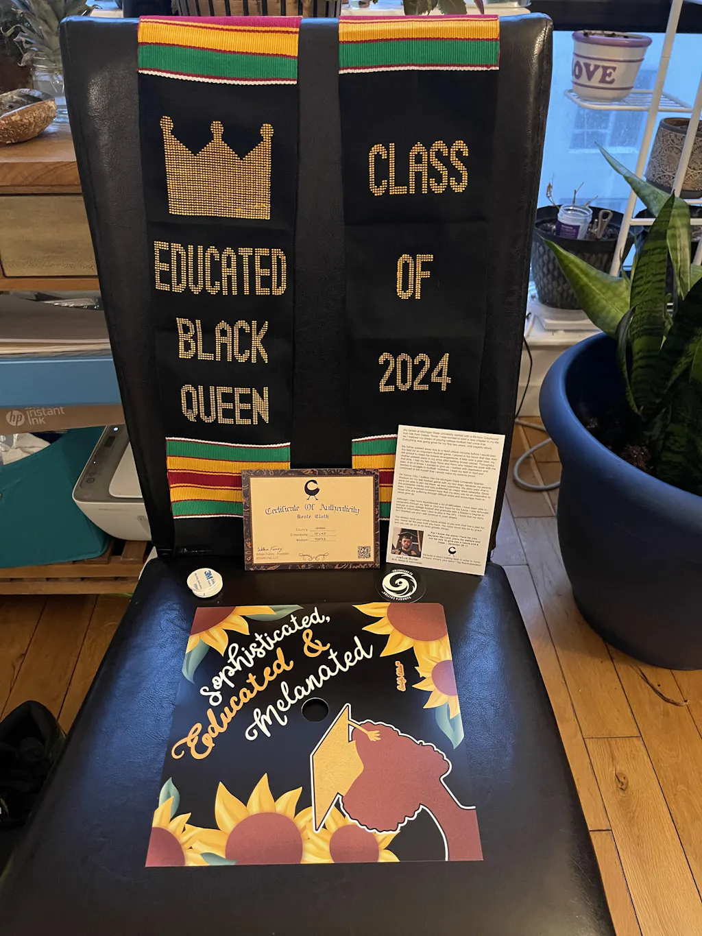 Educated Black Queen Class of 2024 2025 Authentic Handwoven Kente Clot ...