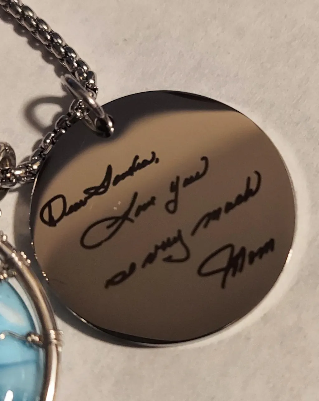 Handwriting Keyring - Stainless Steel Custom Engraved Charm Jewelry ...