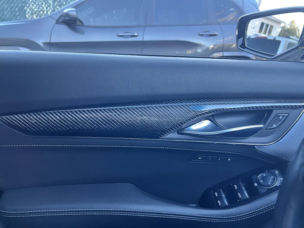 2020-2024 CT5 Genuine Carbon Fiber Six (6) Piece Interior Door Trim Ov ...