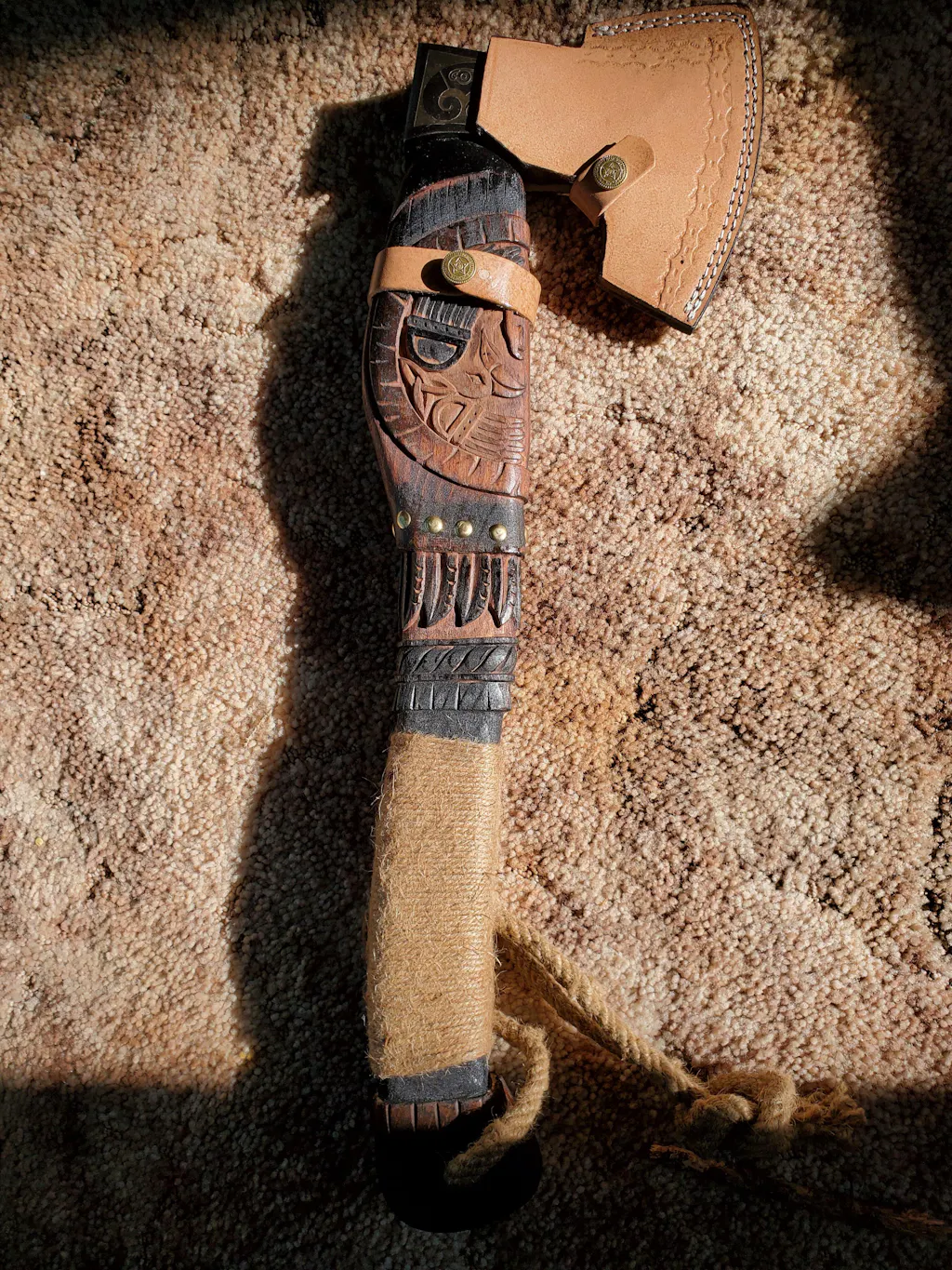 Celtic Valknut Viking Axe With Wood Carving Handle | Wedding Gift, Ann ...