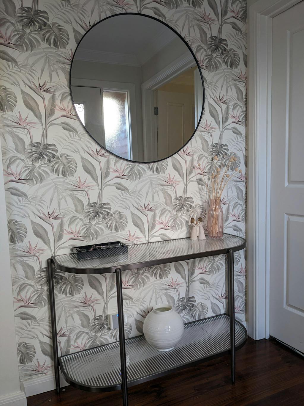 Gatsby 1.2M Console Hall Table Fluted Glass Gunmetal Grey | Seek & Ramble