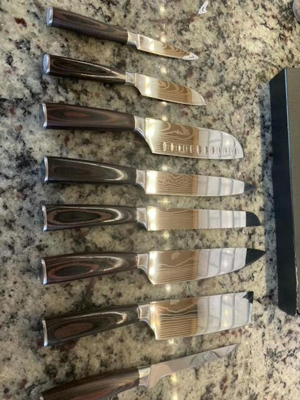 SEIDO Master Chef Knife Set With Roll-up Knife Bag | 9-Piece Bundle