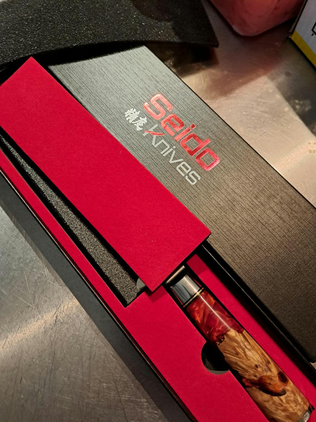Gyuto Executive Chef Knife: Red Resin Handle | Seido Knives