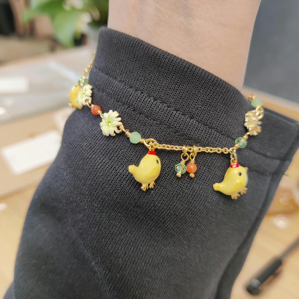 Selenichast Small Chicken Bracelet, Enamel Bracelet, Animal lover ...