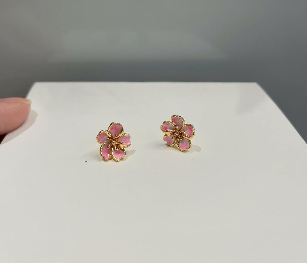 Selenichast Sakura Stud Earrings, Enamel Cherry Blossom Earrings, Nature Jewelry, Prom Jewelry ...