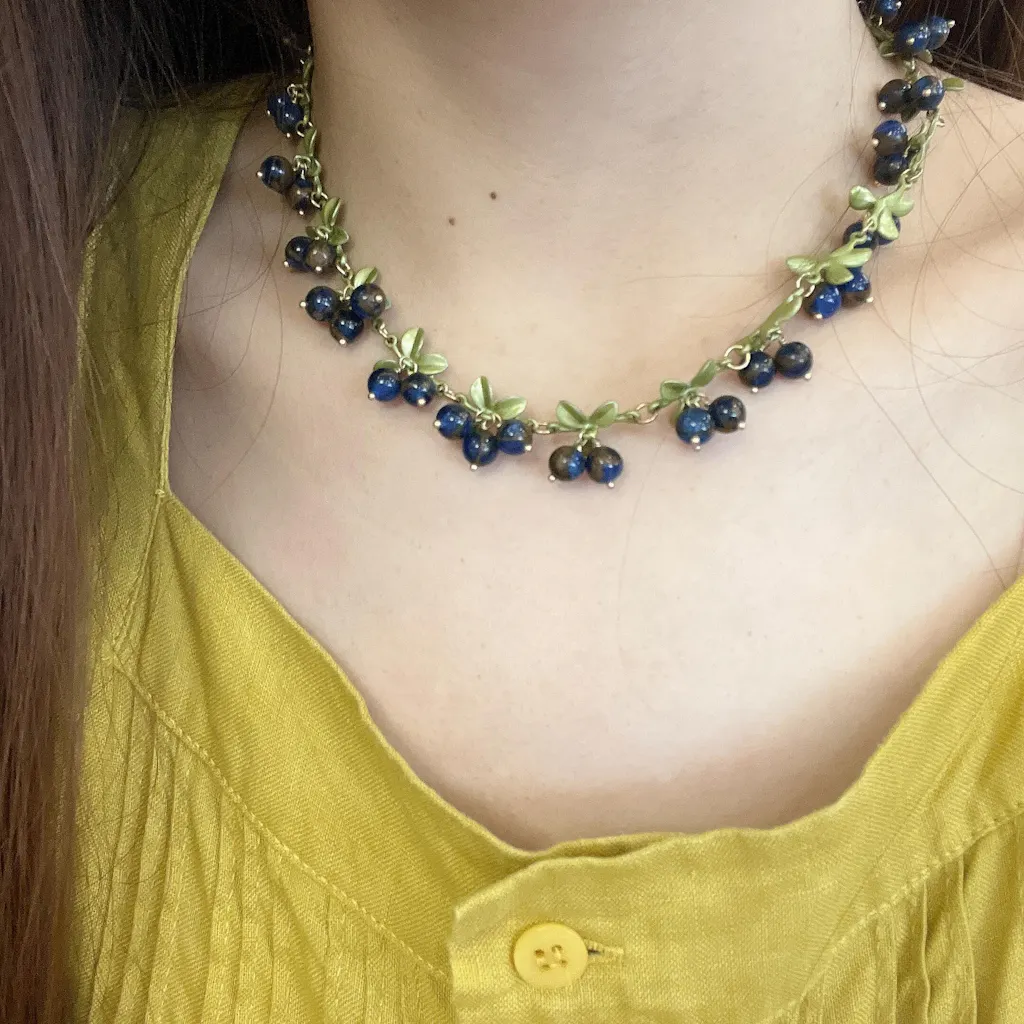 Selenichast Blueberry Necklace, Berry Necklace, Fruit Necklace, Nature ...
