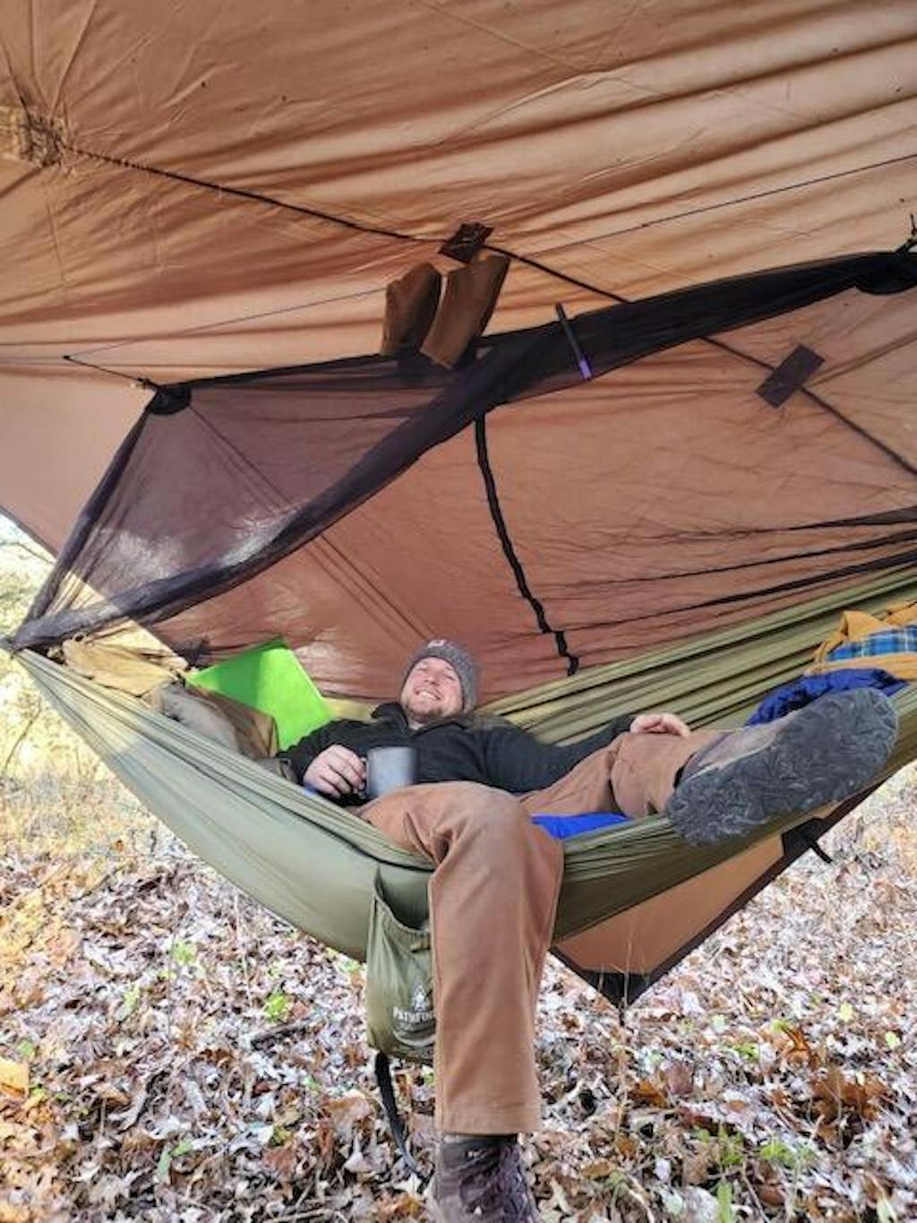 Pathfinder Nylon Tarp & Hammock Combo - Earth Brown | Self Reliance ...