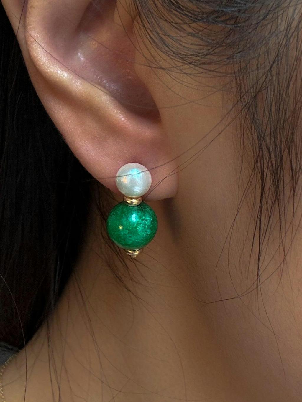 Robyn — Pearl Jade Stone Drop Earrings | seree