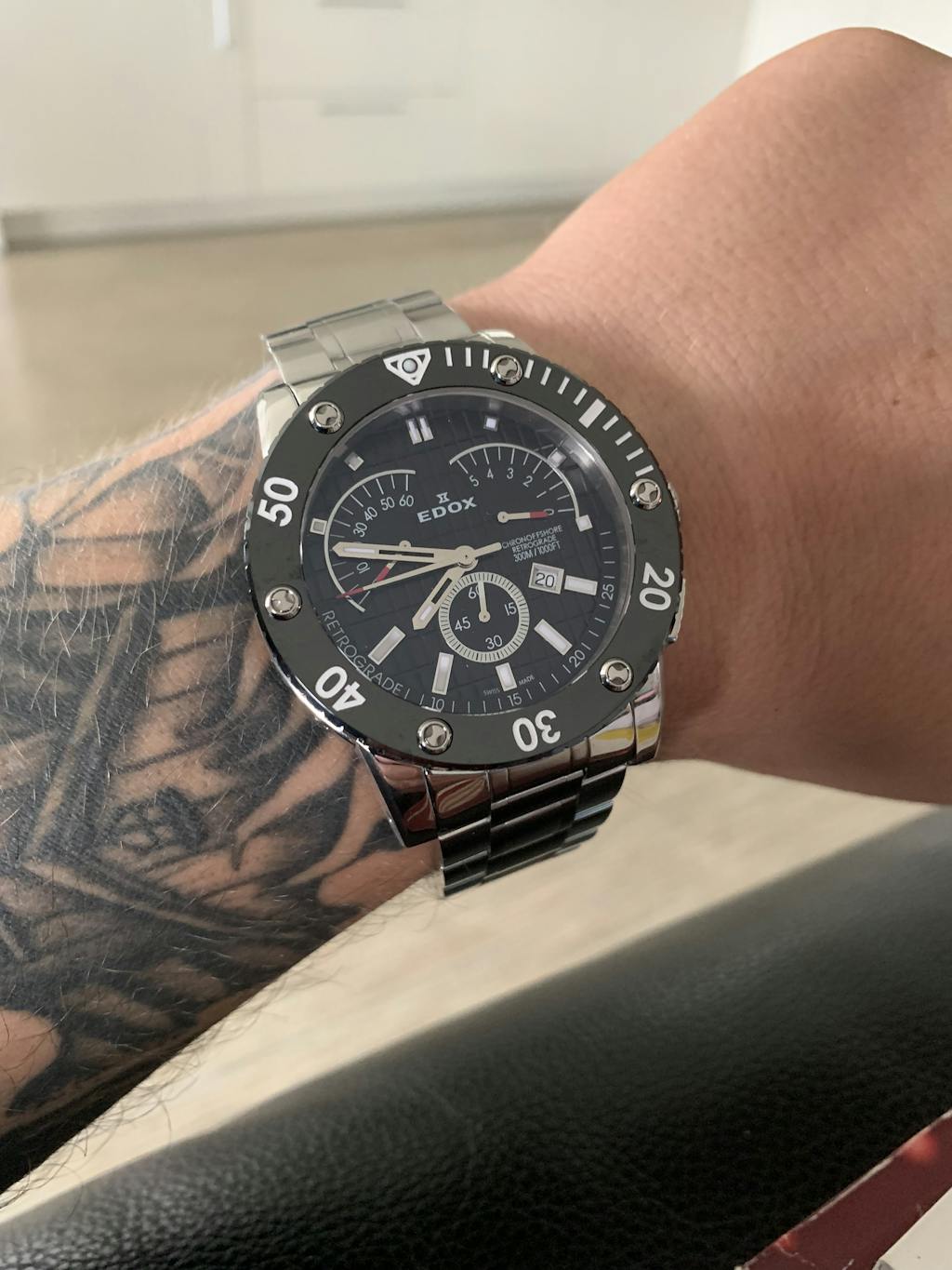 Edox Class 1 Chronoffshore Retrograde 01503 3N NIN - SeriousWatches.com