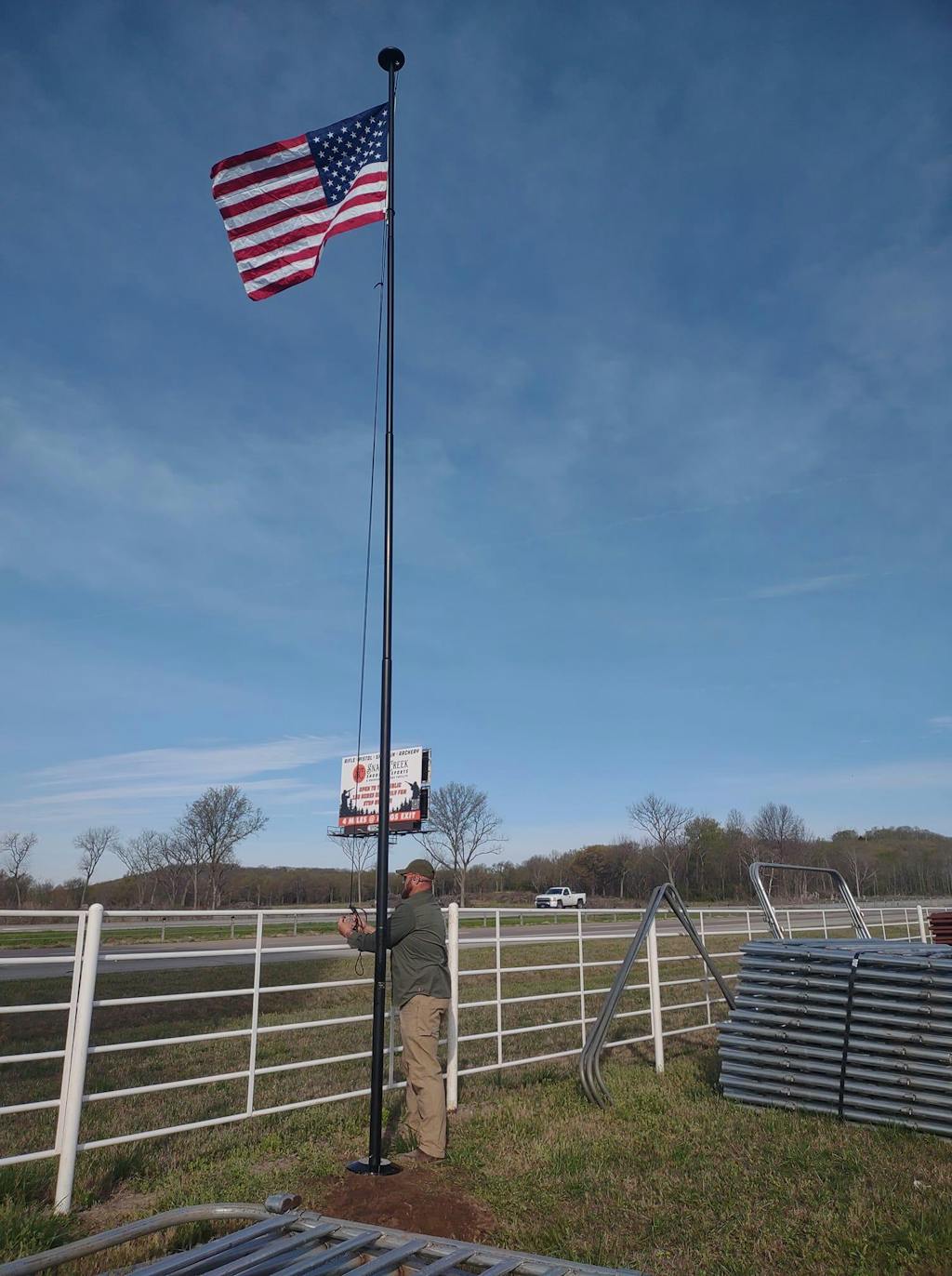 30' Delta SECTIONAL Flagpole "Freedom Edition" (Black) – Service First ...