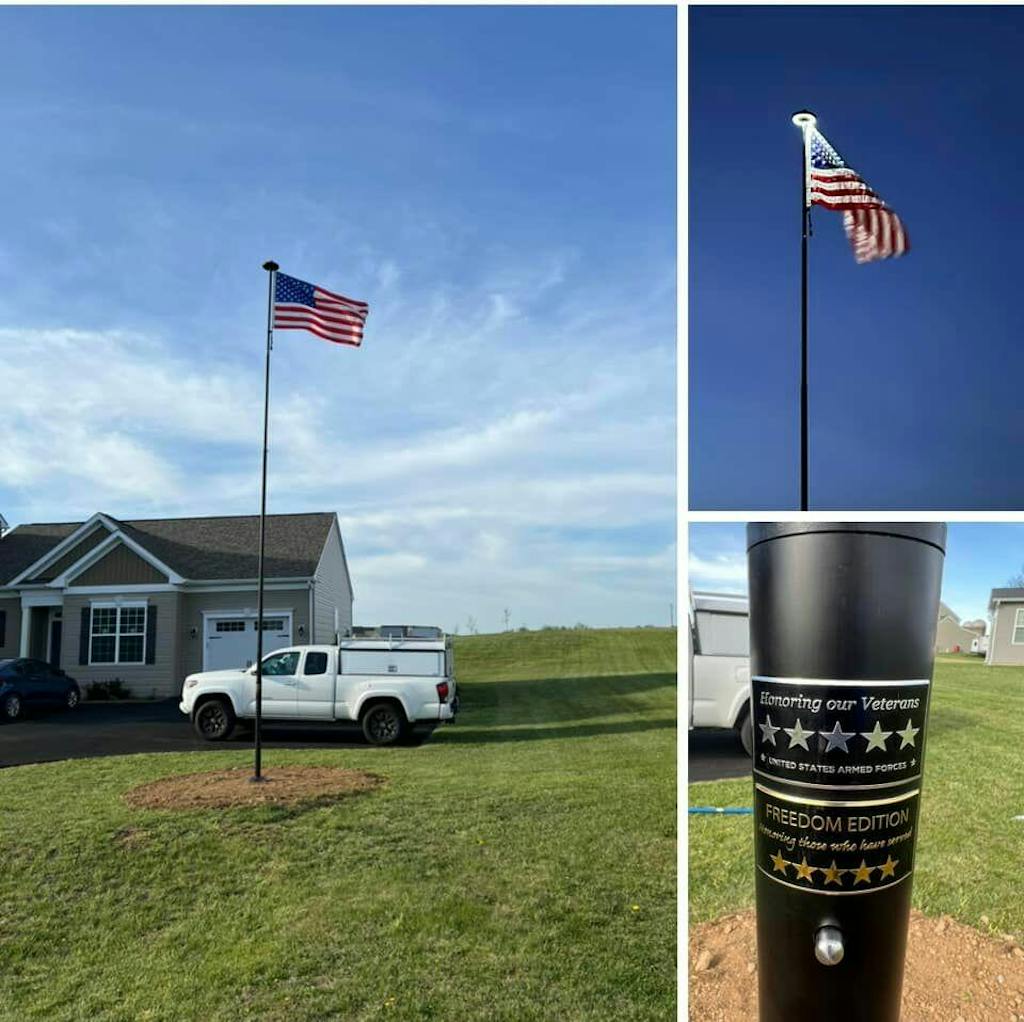 20' or 25' Delta TELESCOPING Flag pole "Freedom Edition" (Black ...