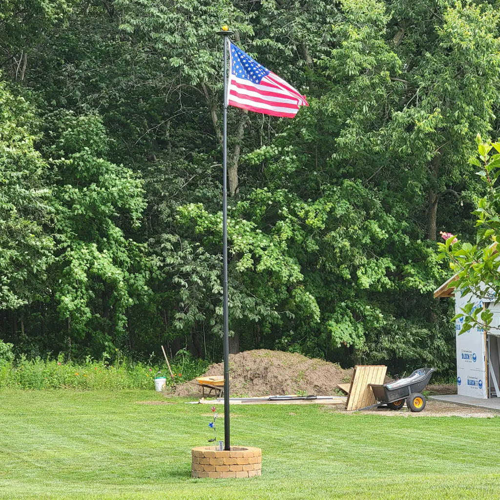 20' or 25' Delta TELESCOPING Flagpole "Freedom Edition" (Black ...