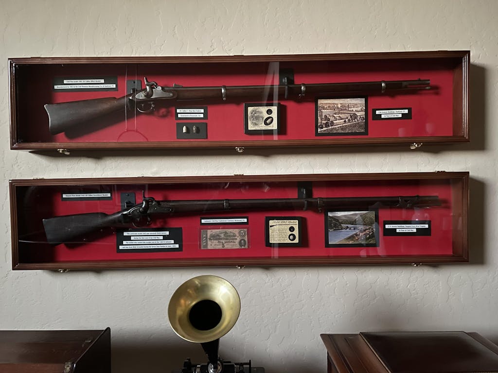 XL Rifle / Musket Gun Display Case Cabinet - 64"