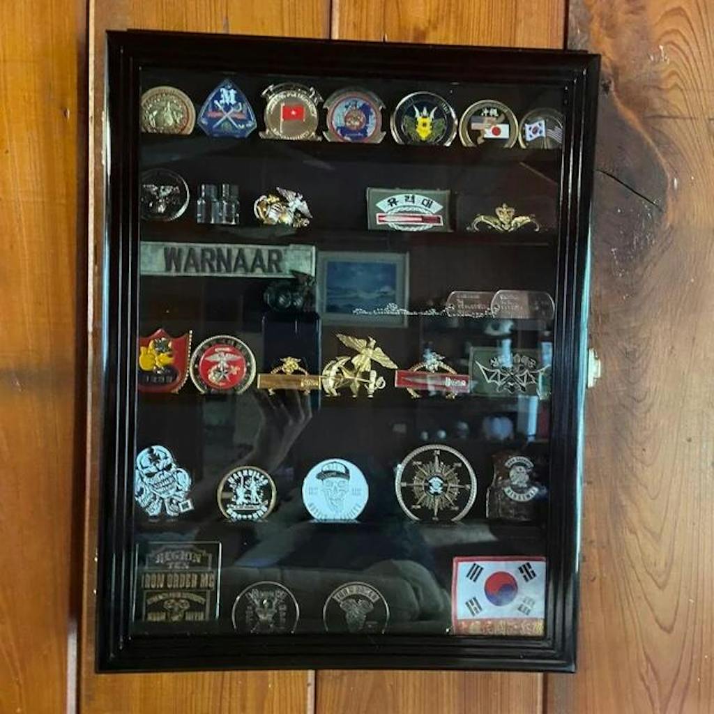 Military Challenge Coin Display Case Cabinet